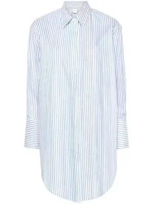 Victoria Beckham Striped Organic Cotton Shirt - Blue