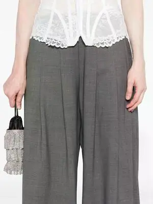 Giuseppe Di Morabito Virgin Wool Blend Pleated Wide Leg Trousers