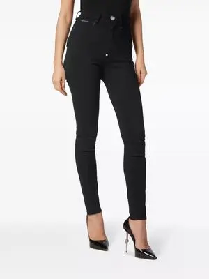 Philipp Plein High-rise Skinny Jeans With Embellished Detail - Blue
