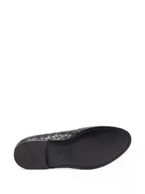 SCAROSSO Vittorio Interwoven Leather Loafers - Black