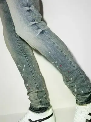 PURPLE BRAND Vintage Spotted Tapered-leg Jeans