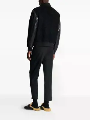 Balmain Varsity Bomber Jacket With Faux-leather Trim