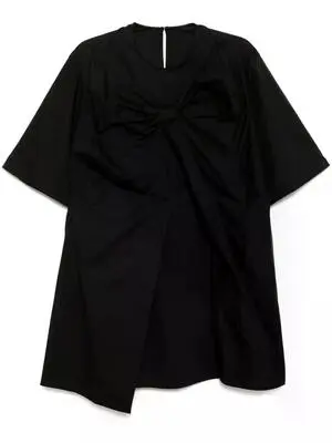 JNBY Bow Detail Round Neck Short Sleeve Dress - Black