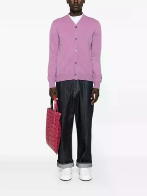 Play Comme Des Garcon Heart Patch Wool Cardigan