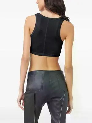 Gcds Logo Embroidered Cropped Top - Black