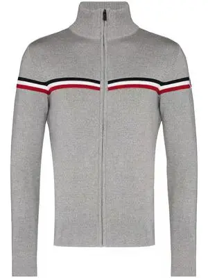 Fusalp Merino Wool Zip-up Cardigan With Tricolour Band Detail
