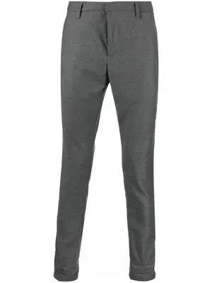 DONDUP Virgin Wool Tapered Trousers - Grey