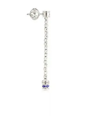 OFFICINA BERNARDI 18kt White Gold Moon Sapphire And Diamond Drop Earrings - Silver