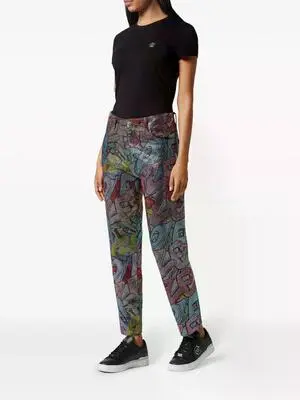 Philipp Plein Brooches High-rise Tapered Jeans