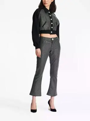 Balmain Cropped Logo Embellished Jacket