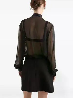 Dolce & Gabbana Sheer Tie Neck Shirt