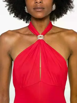 Elisabetta Franchi Logo-plaque Draped Gown