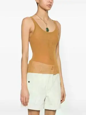 Max Mara Sleeveless Fine-ribbed Knit Top - Neutrals