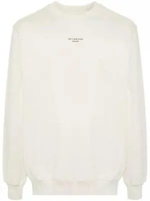 Drole De Monsieur Slogan-print Cotton Sweatshirt - Neutrals