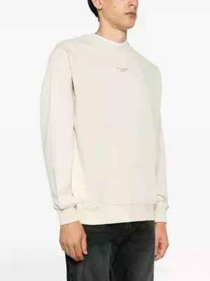 Drole De Monsieur Slogan-print Cotton Sweatshirt - Neutrals