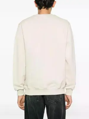 Drole De Monsieur Slogan-print Cotton Sweatshirt - Neutrals