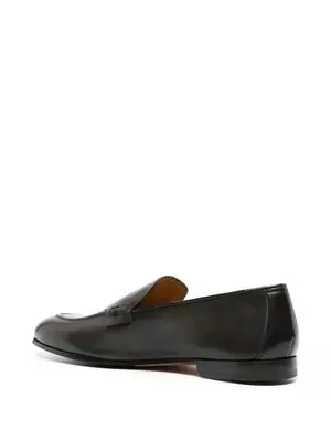 DOUCAL'S Patent Leather Penny Slot Loafers - Brown