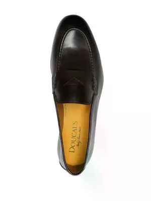 DOUCAL'S Patent Leather Penny Slot Loafers - Brown