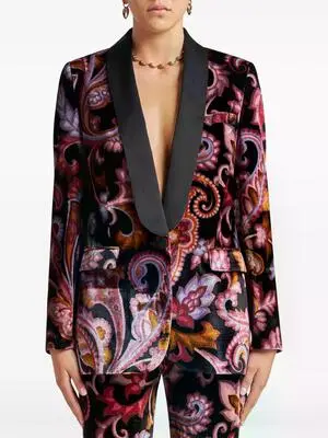 Etro Velvet Jacquard Blazer With Paisley Motif