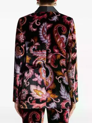 Etro Velvet Jacquard Blazer With Paisley Motif
