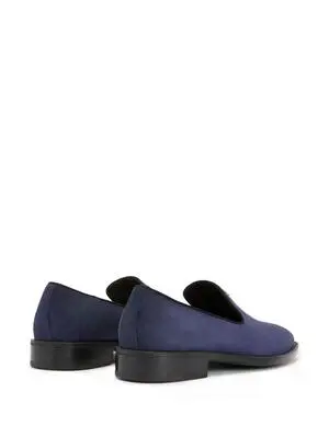 GIUSEPPE ZANOTTI Suede Loafers With Logo Plaque - Blue