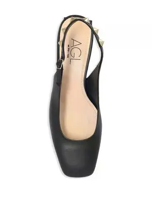 Agl Buckled Slingback Square Toe Shoes