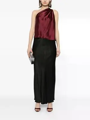 Michelle Mason Asymmetrical Halter Neck Top - Red