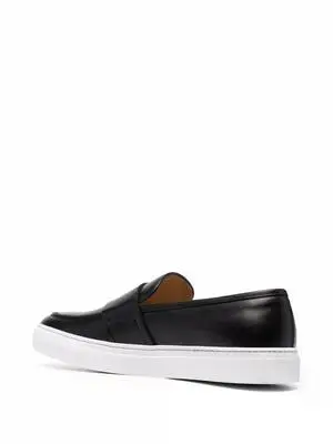 SCAROSSO Alberto Penny Leather Loafers - Black
