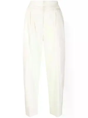 Fabiana Filippi Pressed Crease Tapered Leg Trousers - White