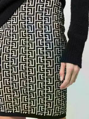 Balmain Monogram Pattern Mini Skirt
