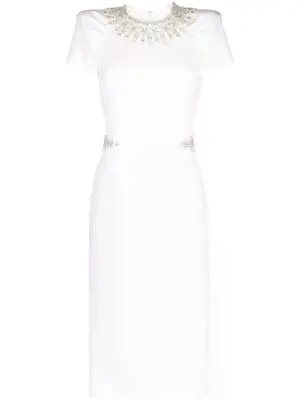 Jenny Packham Ines Beaded Midi Dress - White