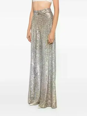 Elie Saab Gradient Sequinned Wide-leg Trousers