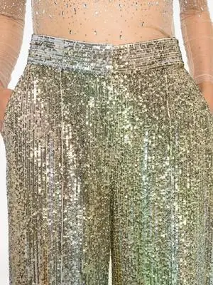 Elie Saab Gradient Sequinned Wide-leg Trousers