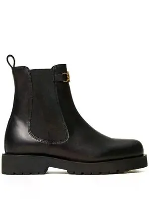 TWINSET Oval T Leather Chelsea Boots - Black