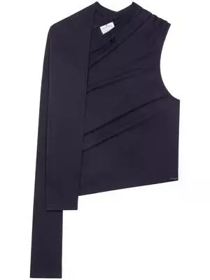 COURREGES Asymmetric Off-shoulder T-shirt - Black