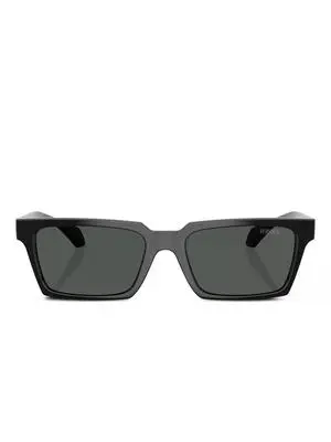 Versace Medusa Plaque Rectangle-frame Sunglasses - Black