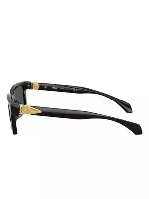 Versace Medusa Plaque Rectangle-frame Sunglasses - Black