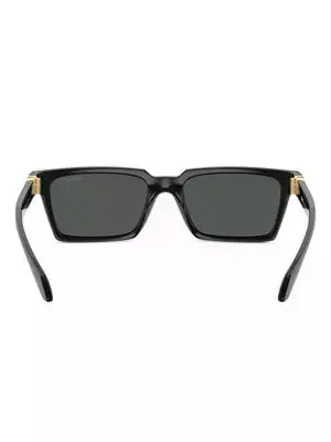 Versace Medusa Plaque Rectangle-frame Sunglasses - Black