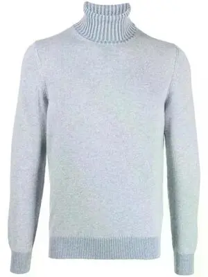 Malo Roll Neck Knit Jumper - Blue