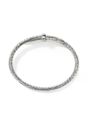 John Hardy Sterling Diamond Open Spear Cuff Bracelet