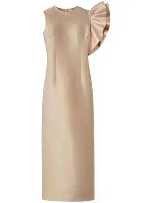 DESTREE Franz Ruffle-detailing Midi Dress - Neutrals
