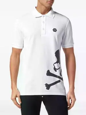 Philipp Plein Skull & Bones Cotton Polo Shirt
