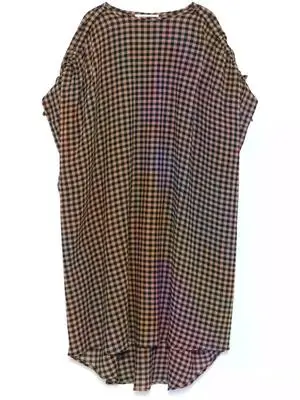 Henrik Vibskov Gingham Check Midi Dress - Brown