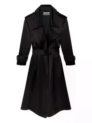 Another Tomorrow Satin-finish Trench Coat