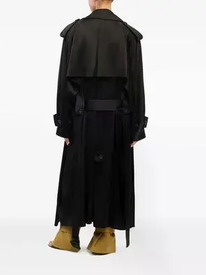 Another Tomorrow Satin-finish Trench Coat