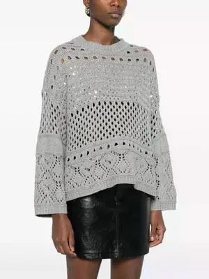 TWINSET Sequinned Open Knit Jumper