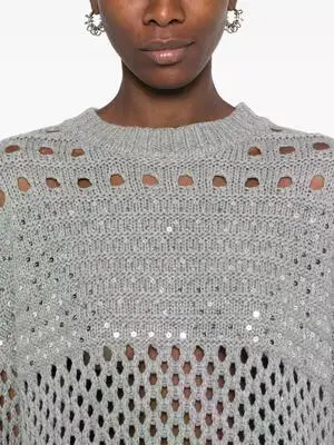 TWINSET Sequinned Open Knit Jumper