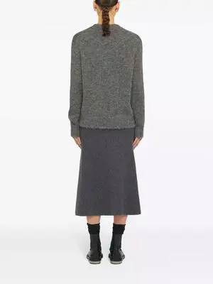 JIL SANDER Wool A-line Midi Skirt