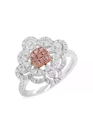 HYT JEWELRY 18kt Rose Gold And Platinum Diamond Ring - Silver
