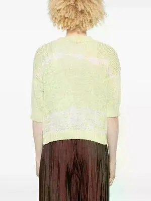 ROBERTO COLLINA V-neck Tie-dye Knit Sweater